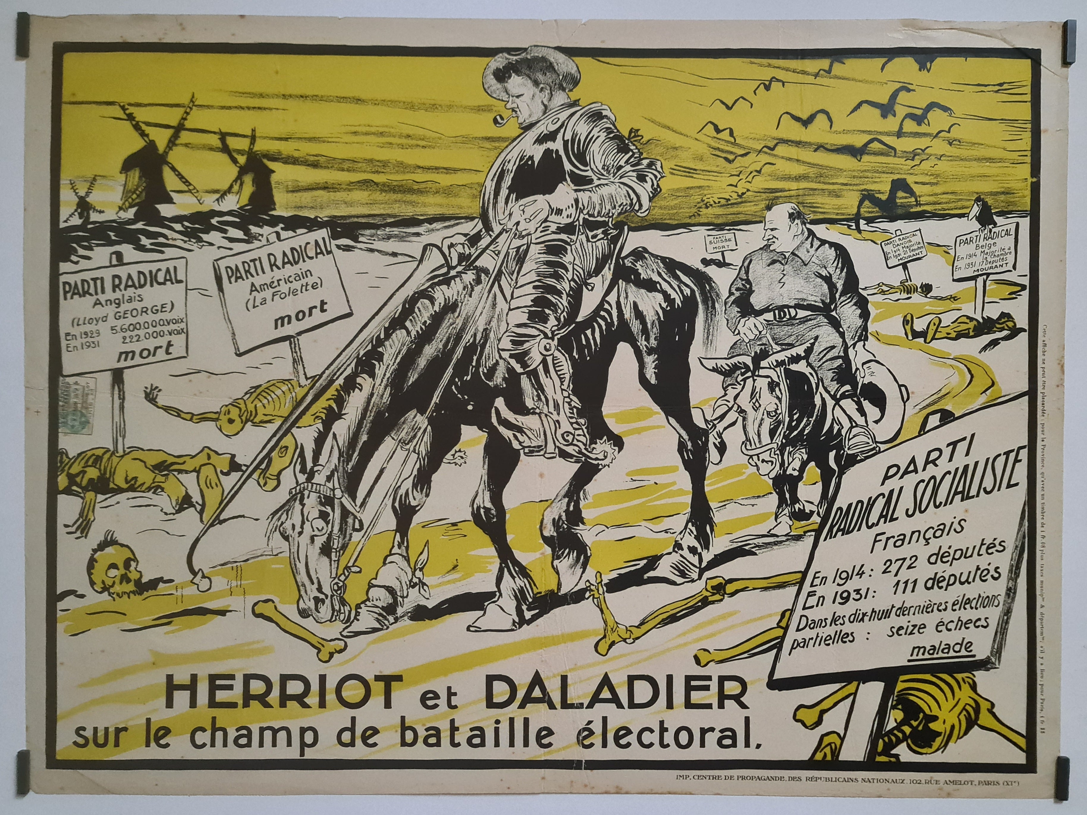 Herriot et Daladier sur le Champ de bataille électoral Circa 1930 ...