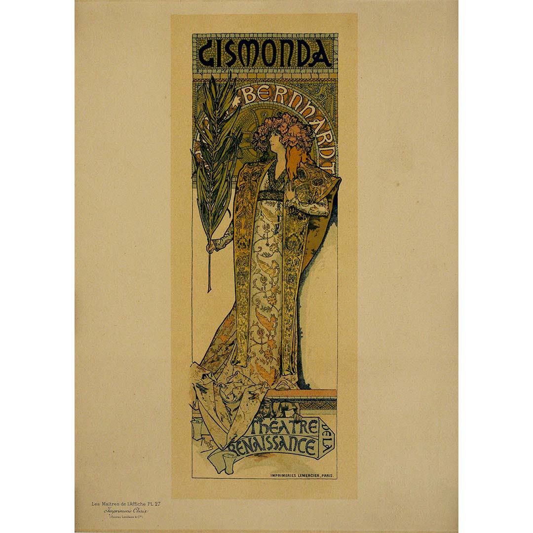 Gismonda - Sarah Bernhardt 1898, Mucha Alphonse, Original poster ...