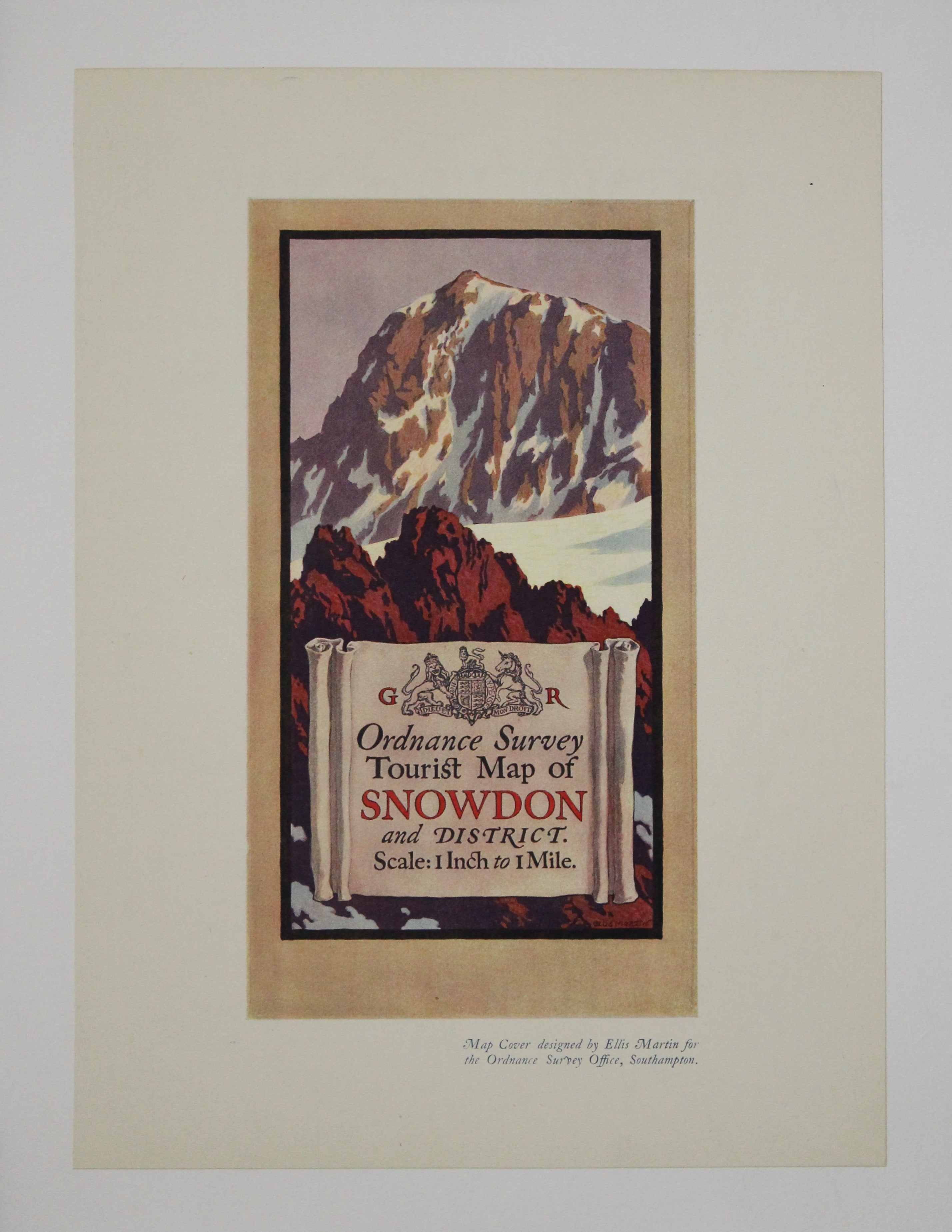 Ordnance survey tourist map of Snowdon and district Circa 1930, Martin ...