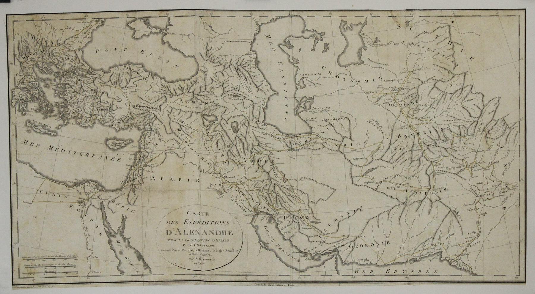 Carte des expéditions d'Alexandre pour la traduction d'Arryen Circa ...