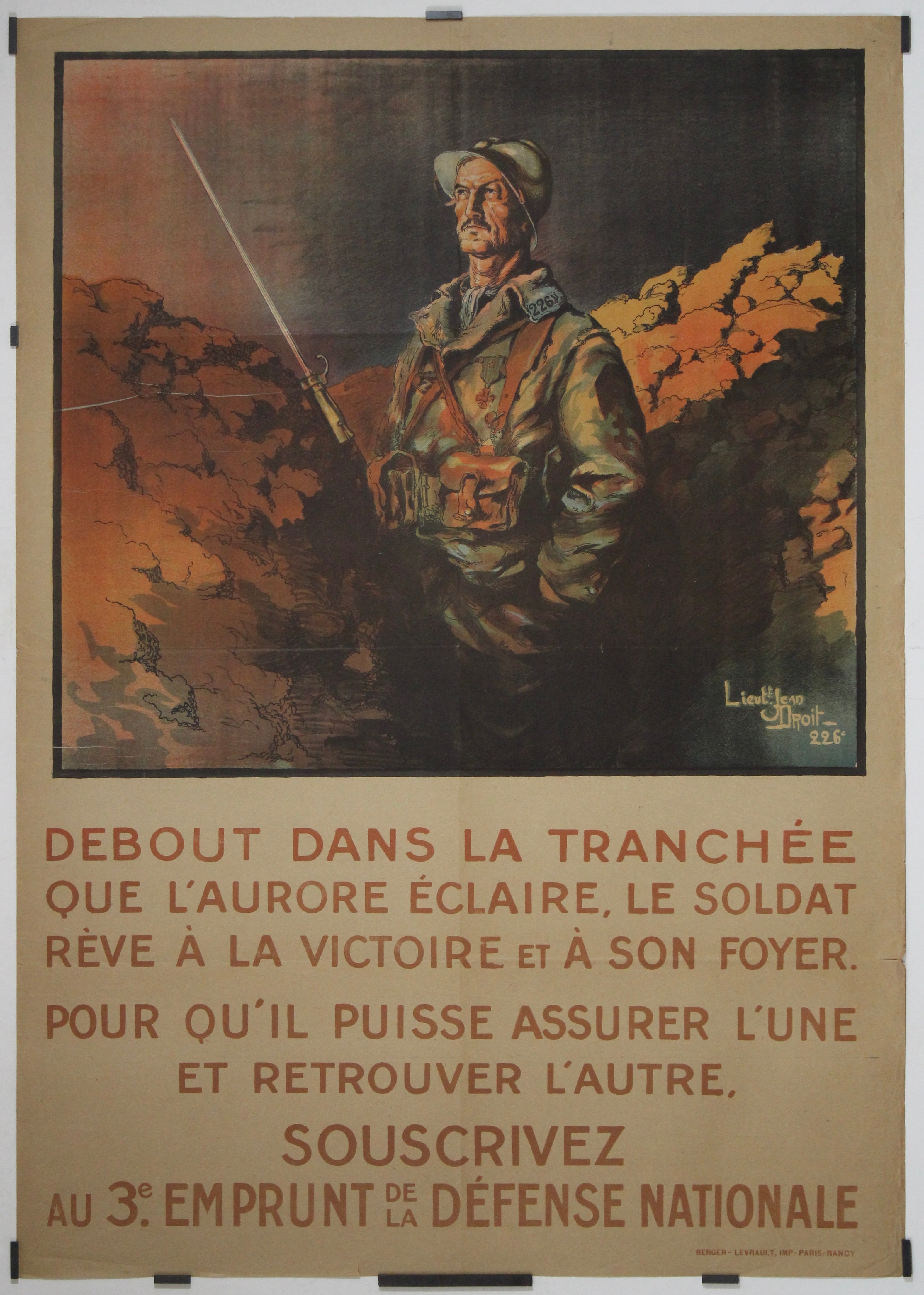 Souscrivez au 3e emprunt de la Défense Nationale Circa 1915, Original ...