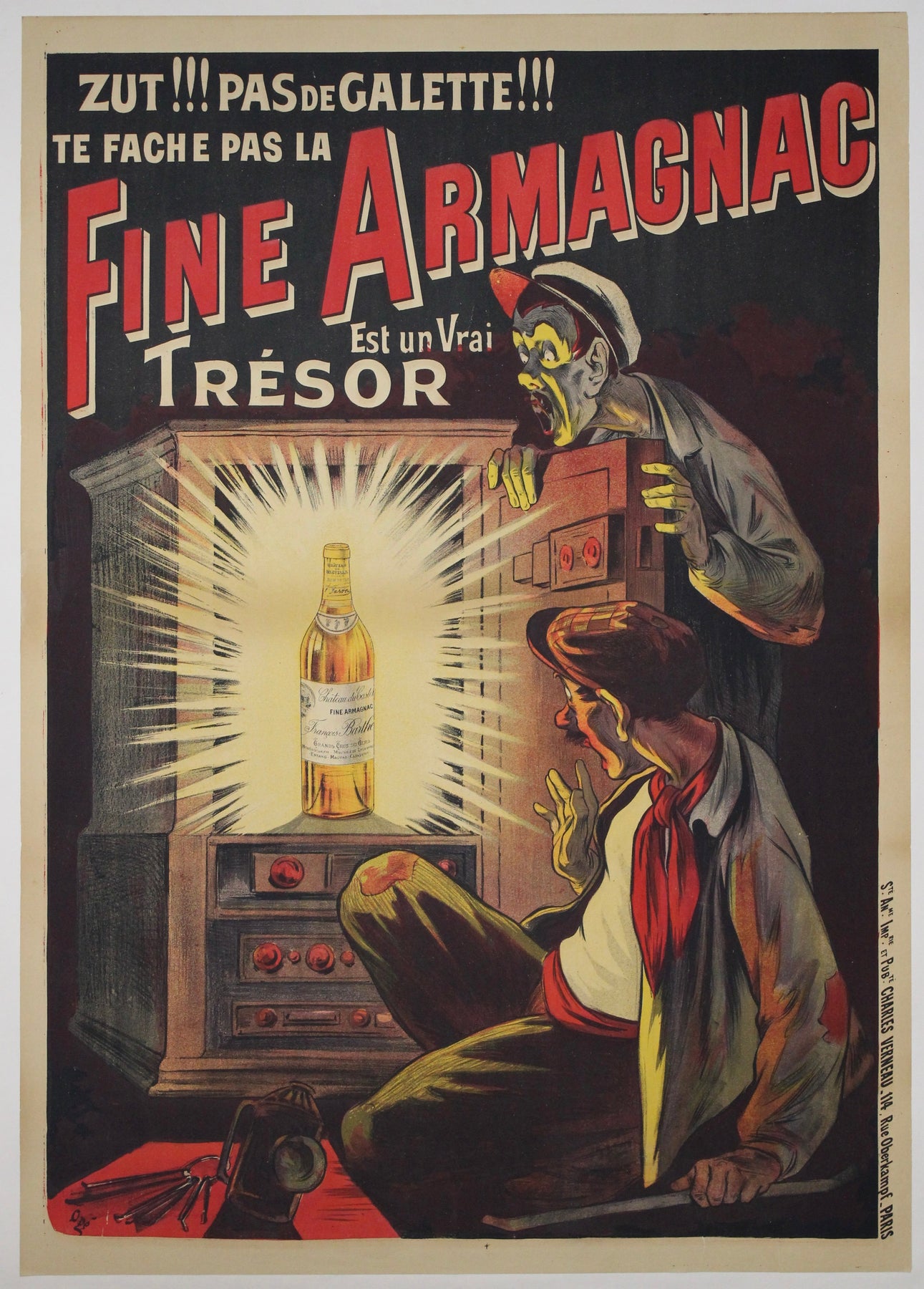 Fine Armagnac est un vrai trésor 1902, Original Poster, Affiche ...