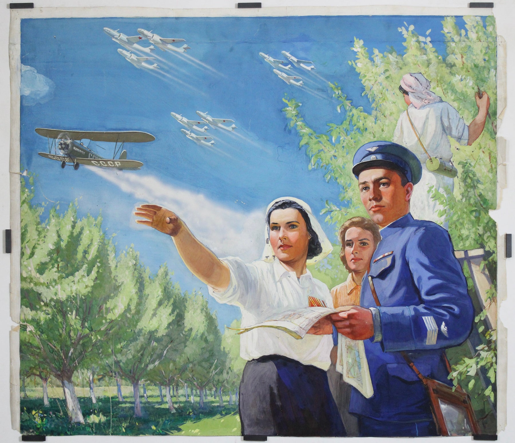 Aeroflot URSS 1951, Gouache, Gouache – Galerie 1881