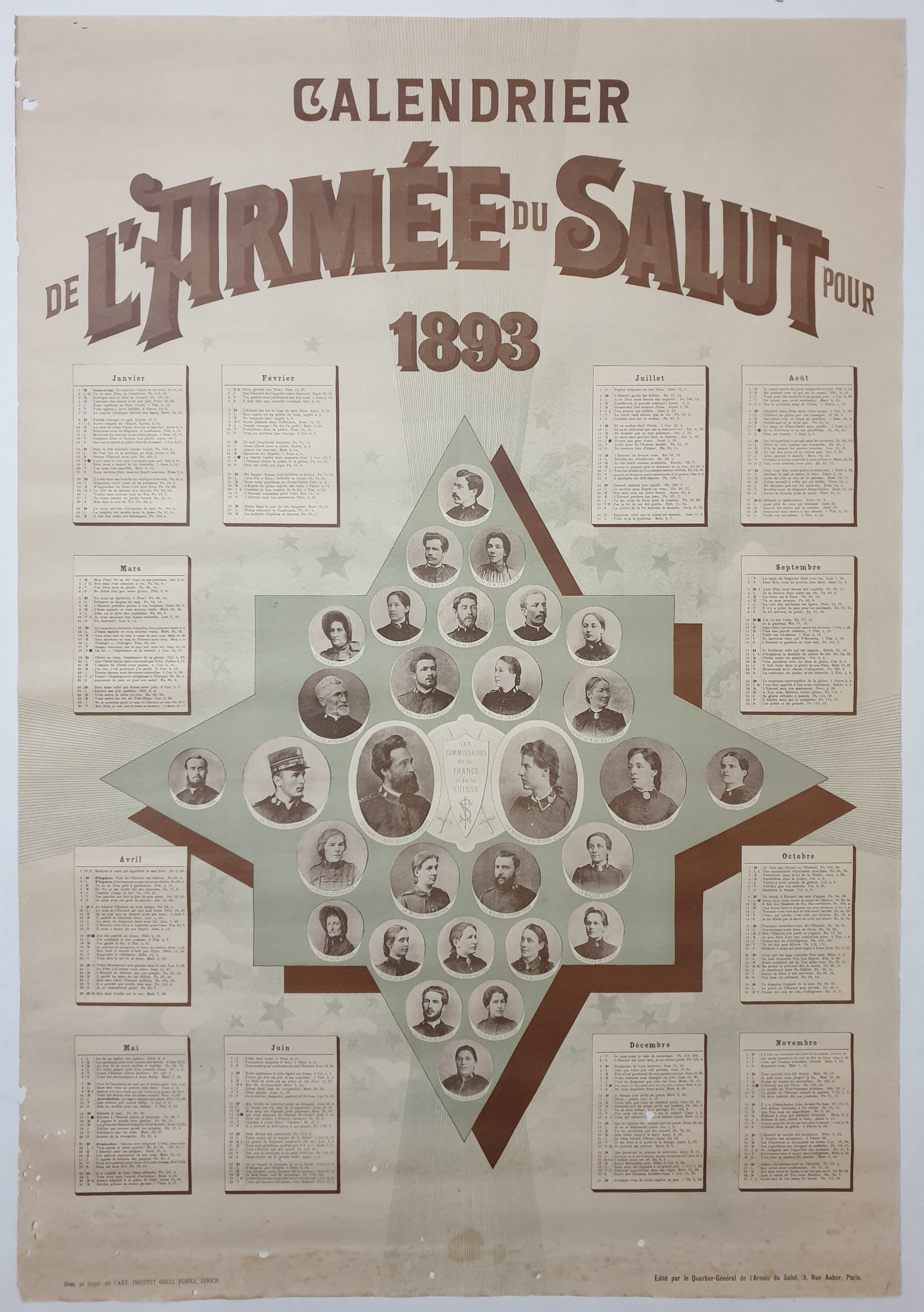 Calendrier de l'armée du salut 1893 – Galerie 1881