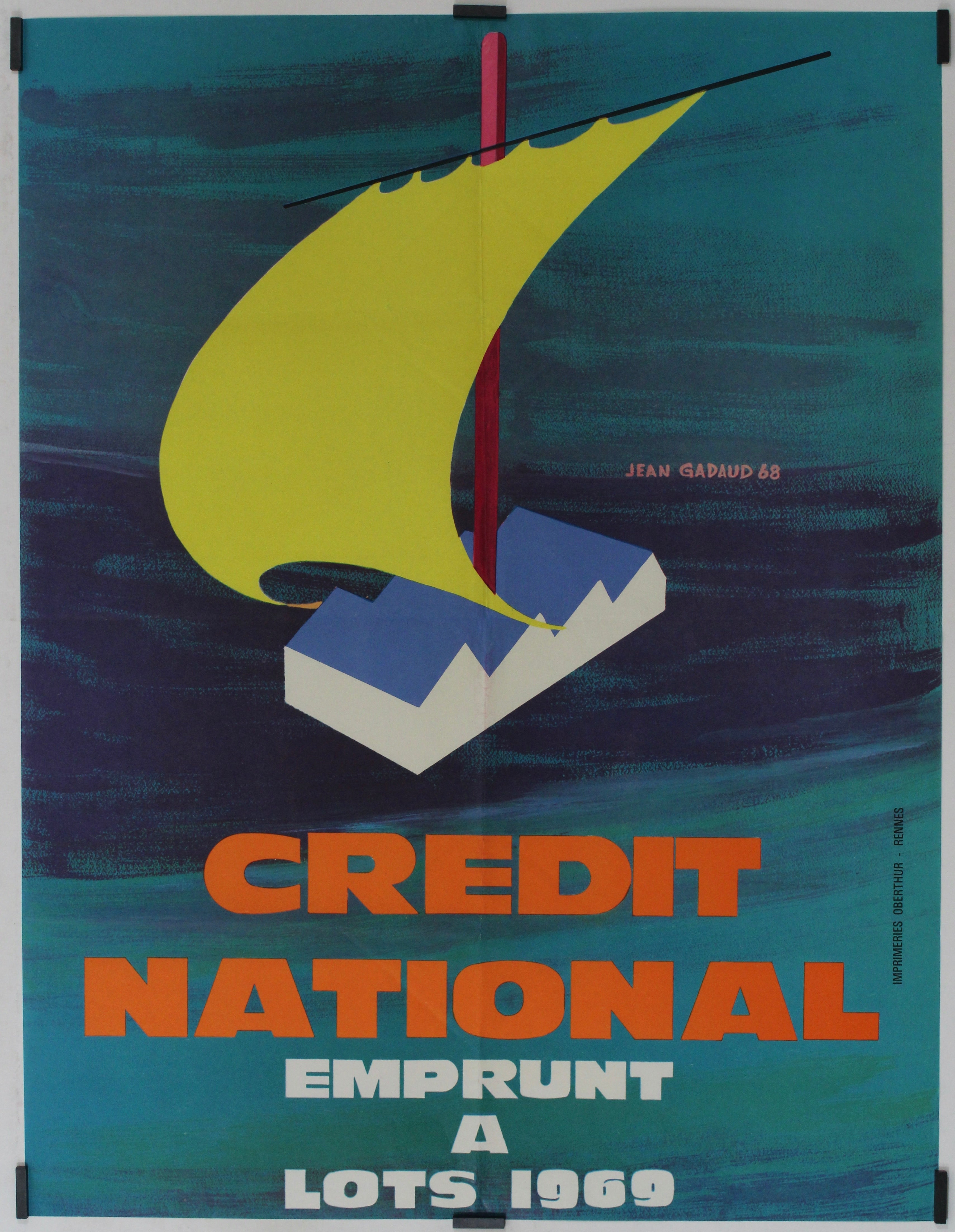 Crédit National Emprunt à lots 1969, Gadaud Jean, Original poster ...
