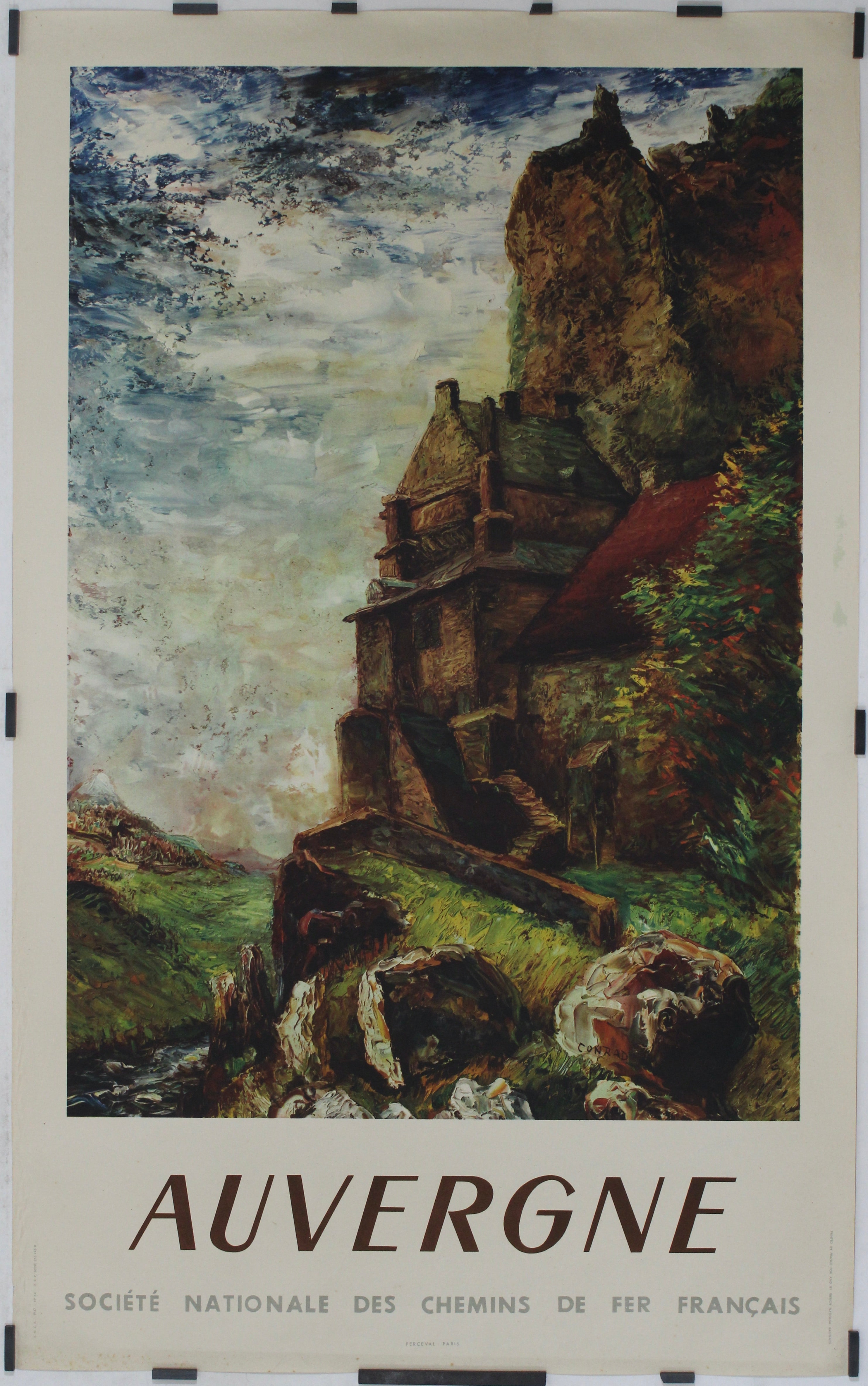 Auvergne SNCF 1947, Conrad, Original poster, Affiche Originale ...