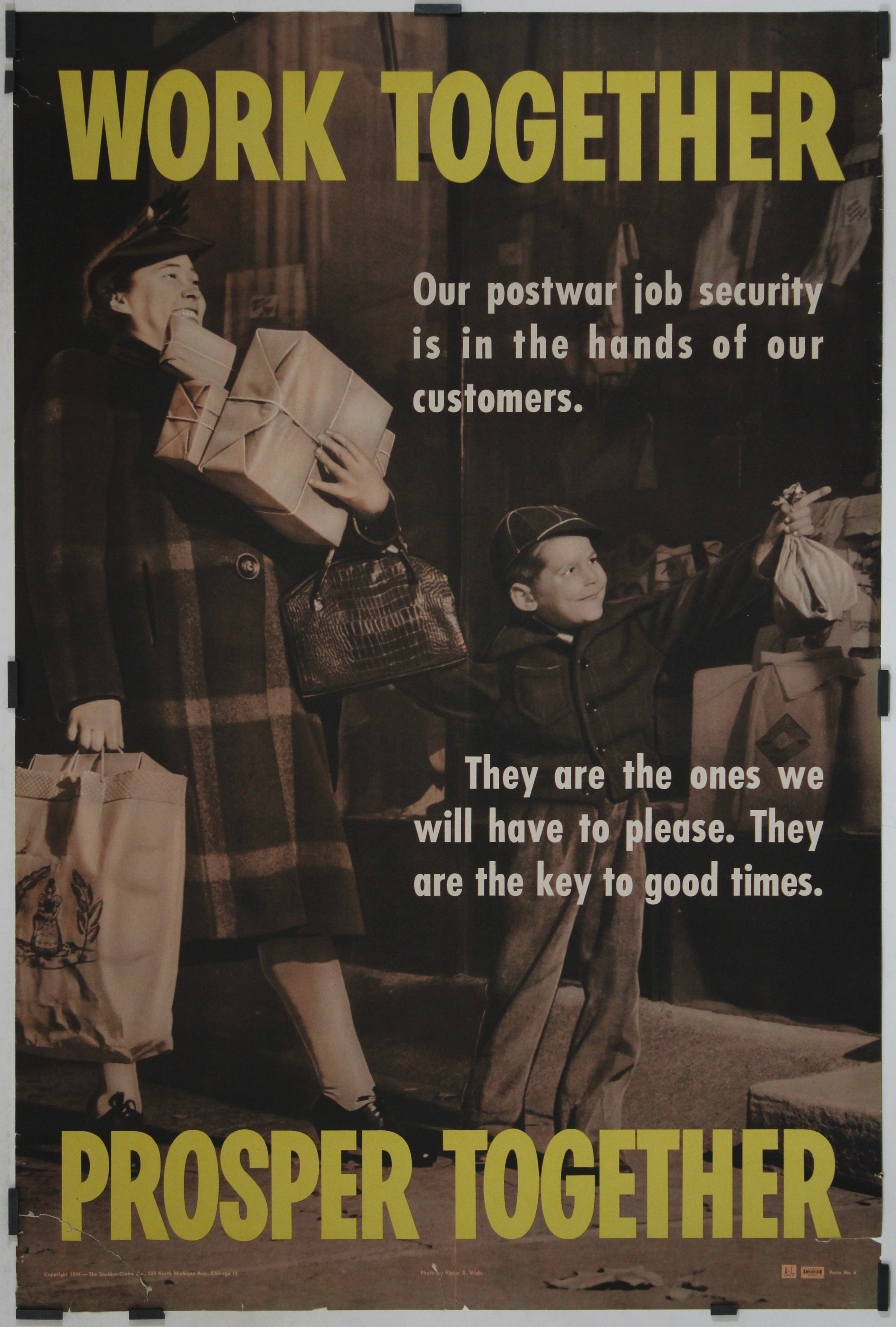 Work together prosper together 1944, Wells B. Victor, Original poster ...