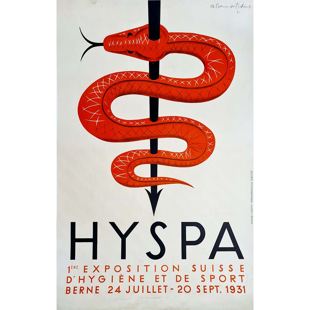 Hyspa 1931 Original Vintage Poster Galerie 1881 Affiche Ancienne