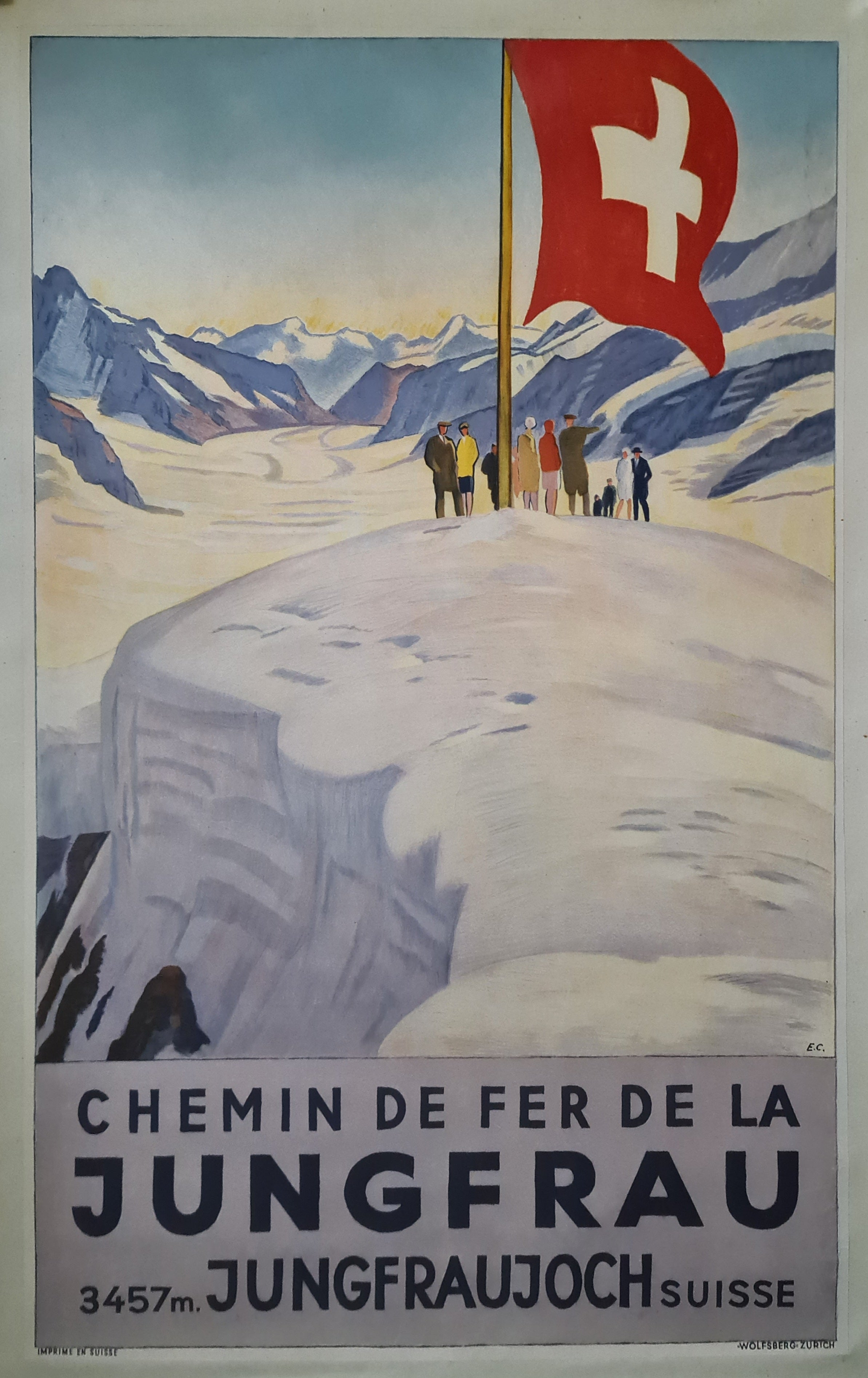 Chemin de fer de la Jungfrau 1928, Cardinaux Emil, Original Vintage ...